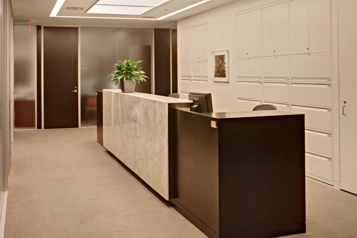 Custom Reception Desk and Secretarial Station - Svend Nielsen Ltd.